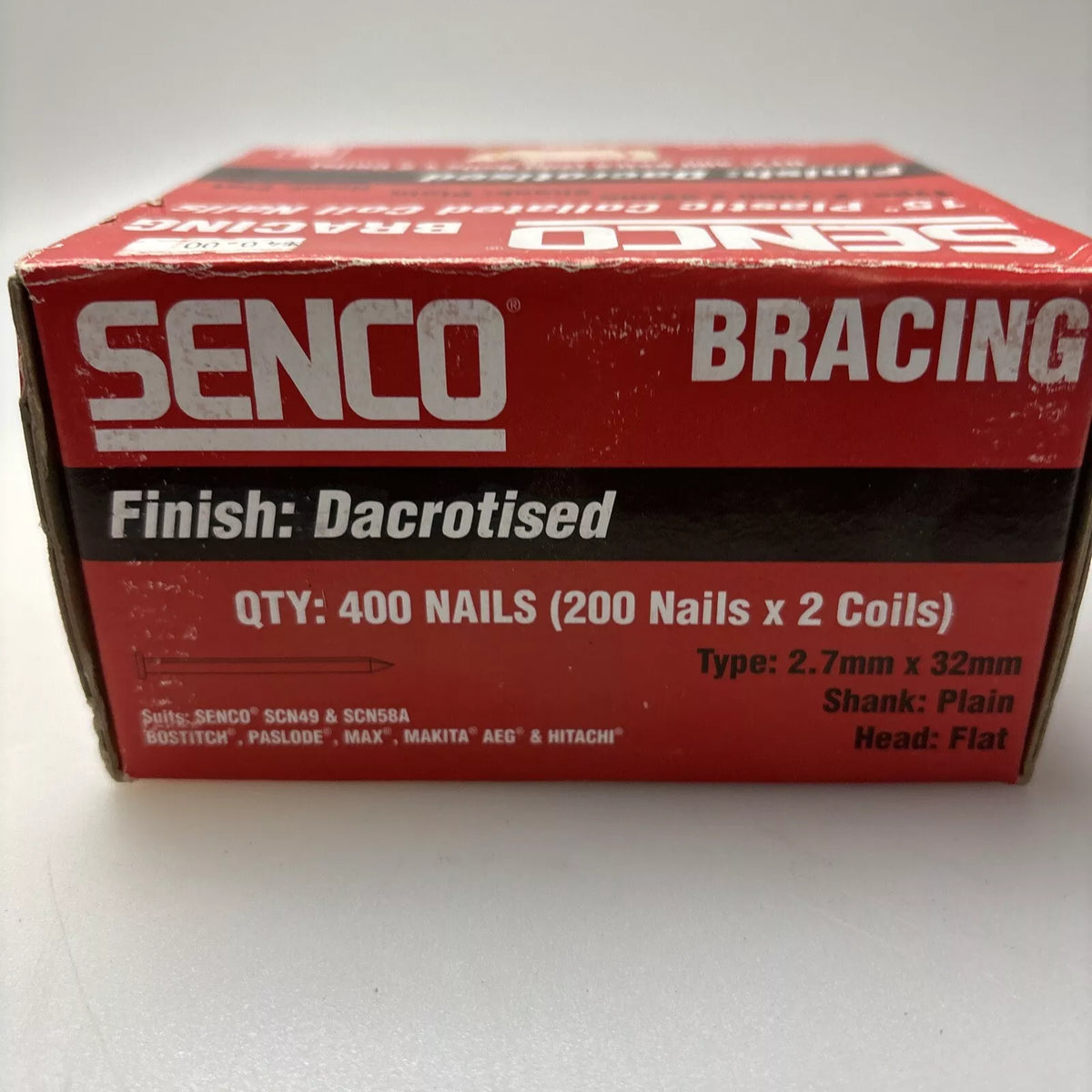 Senco Bracing 15° Coil Nails 2 Boxes Of 400 2.7mm x 32mm | Rising Sun ...